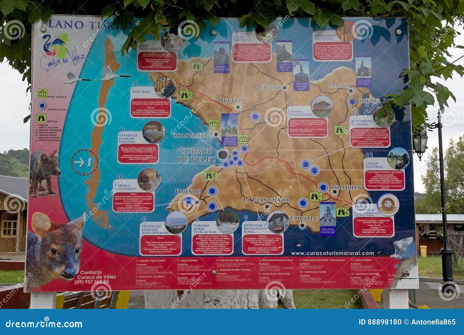 Mapa Turístico De La Isla De Quinchao, Chile Imagen editorial - Imagen ...