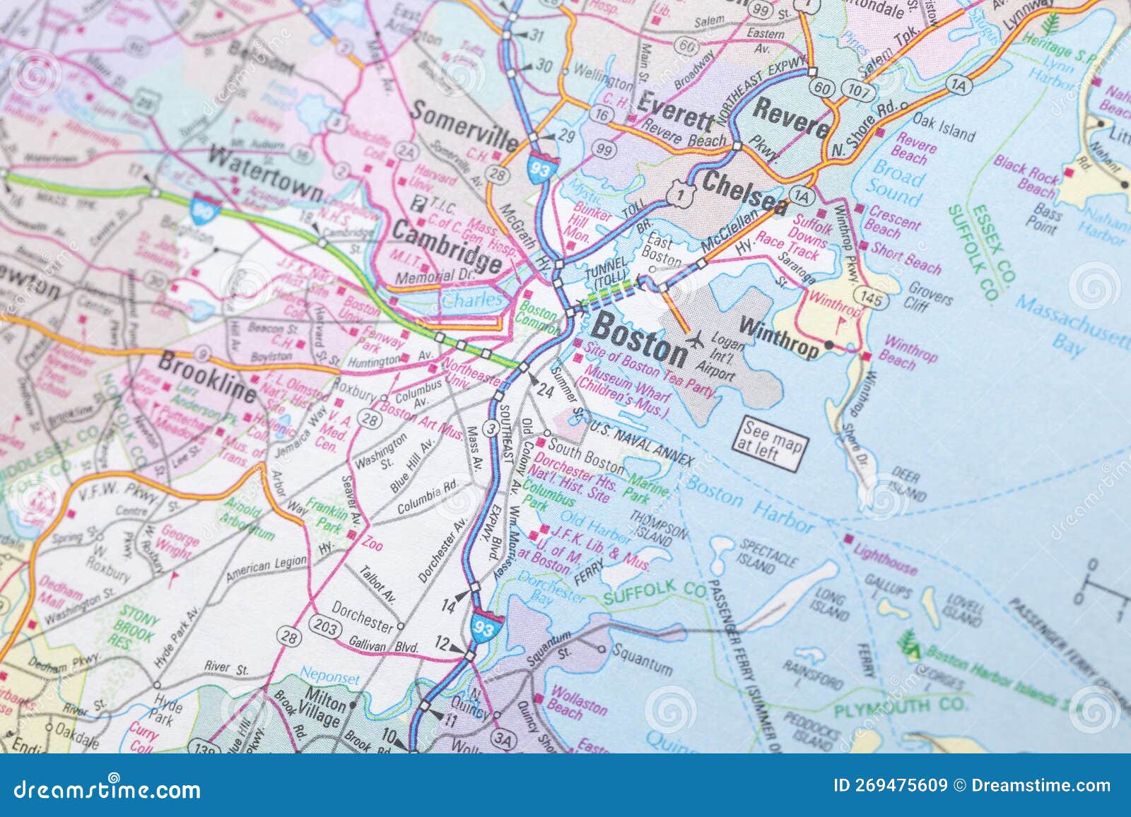 Mapa urbano de boston usa. stock de ilustración. Ilustración de carril ...