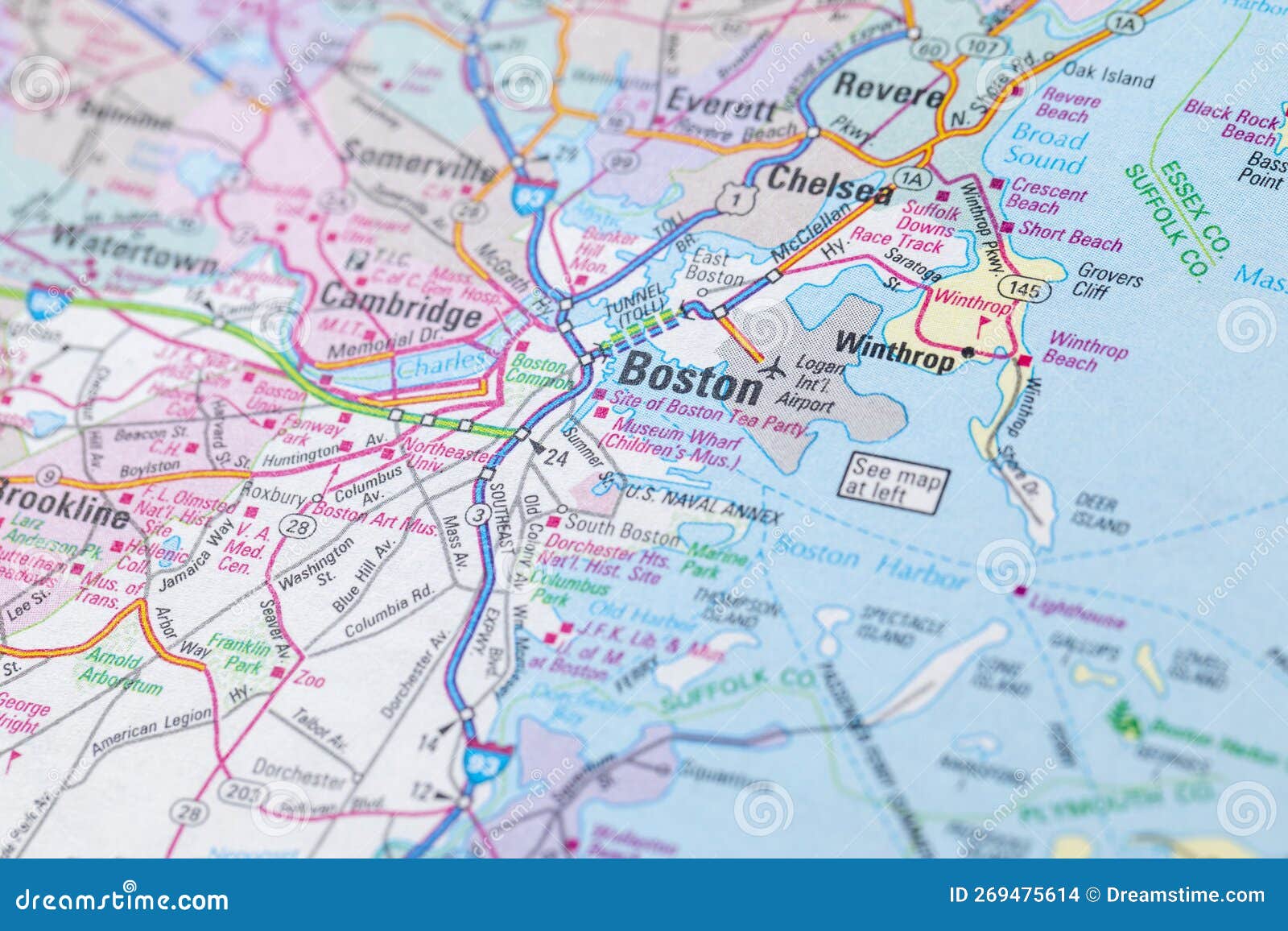 Mapa urbano de boston usa. stock de ilustración. Ilustración de vector ...