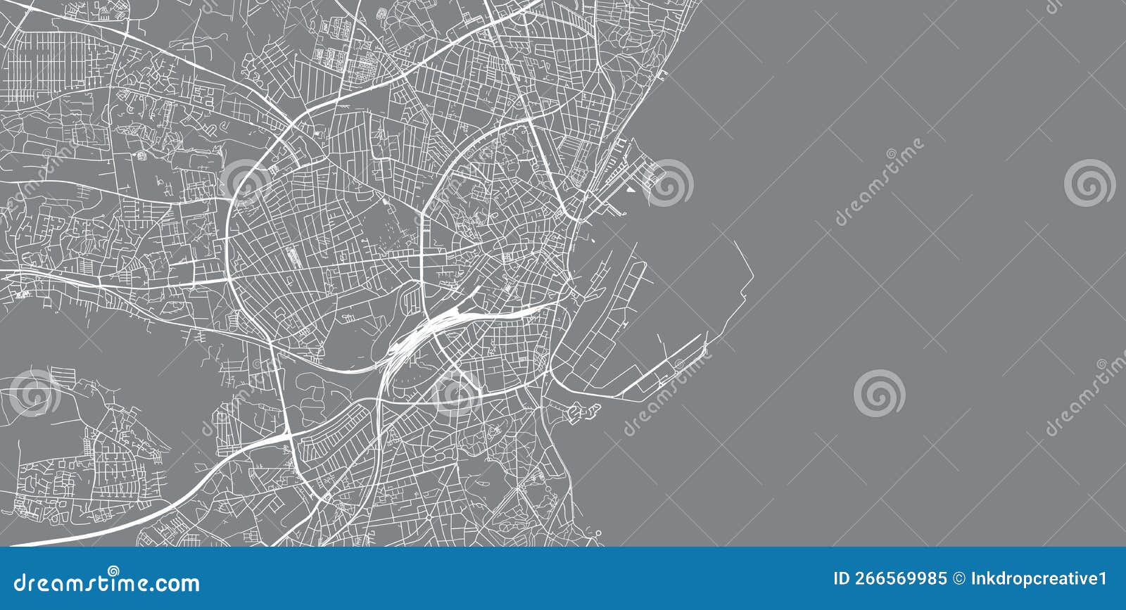 Mapa Urbano Vectorial De Aarhus Denmark Ilustración del Vector ...