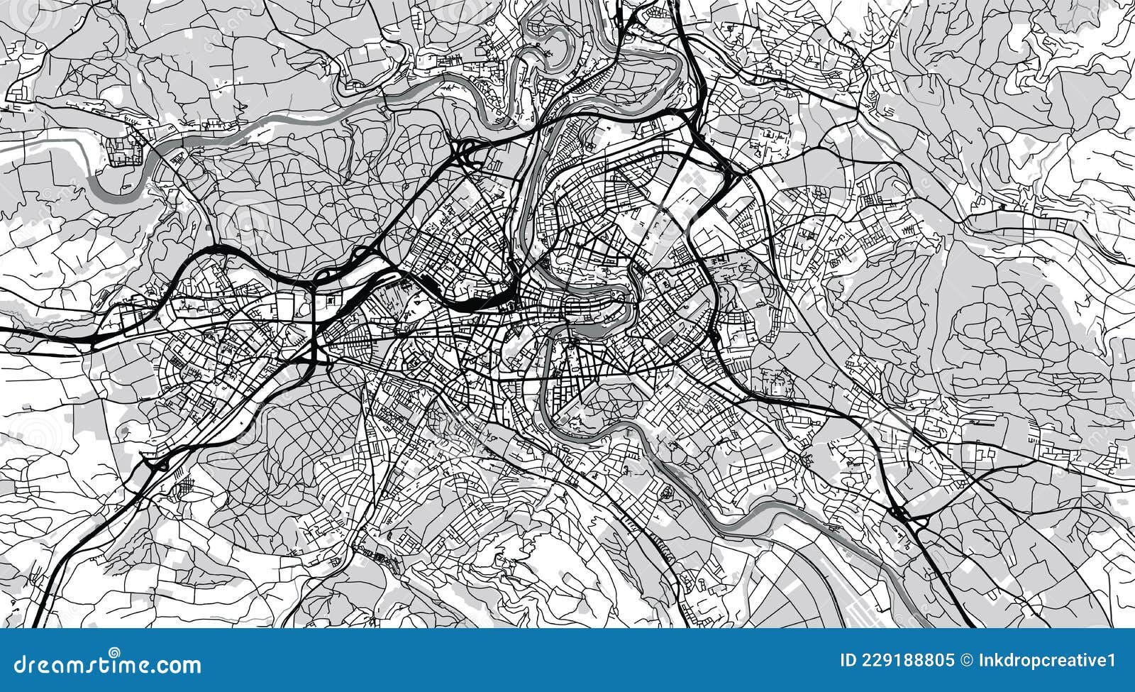 Mapa Urbano Vectorial Urbano De Bern Suiza Europa Ilustración del ...