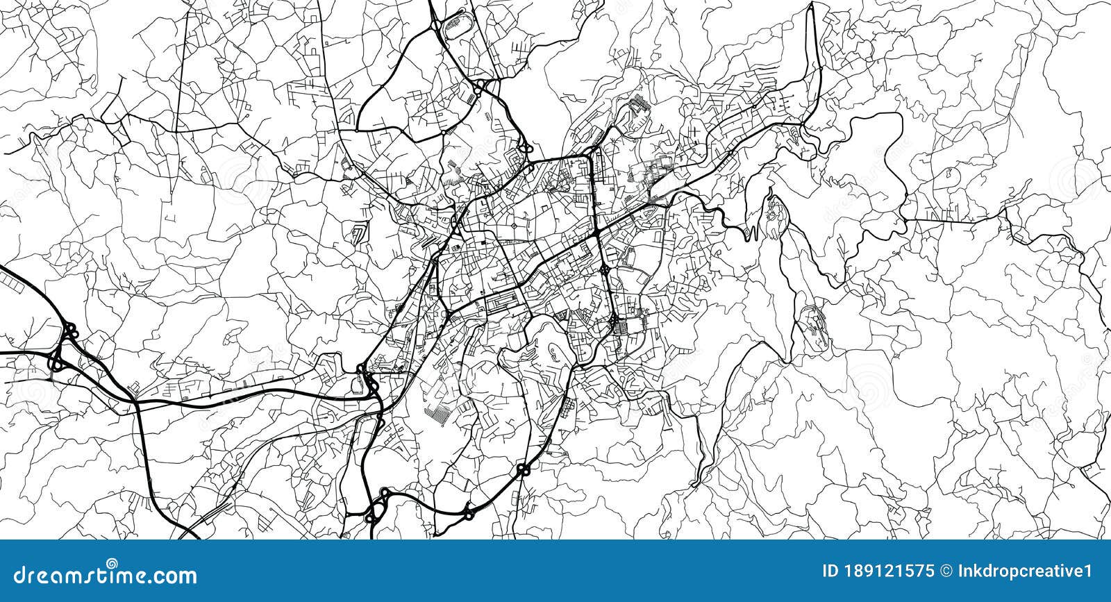 Mapa Urbano Vectorial Urbano De Braga Portugal Ilustración del Vector ...