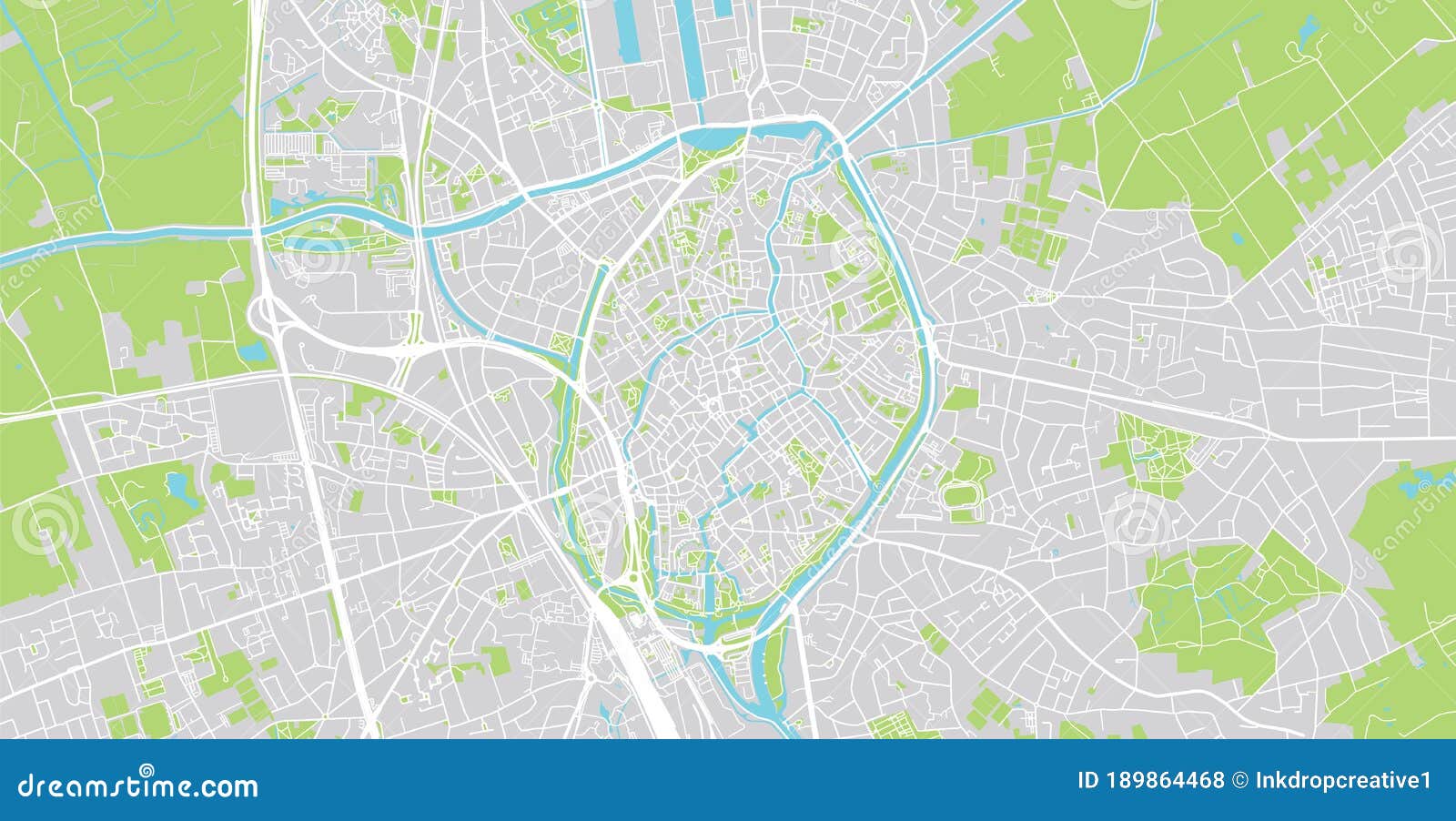 Mapa Urbano Vectorial Urbano De Brujas Belgium Ilustración del Vector ...