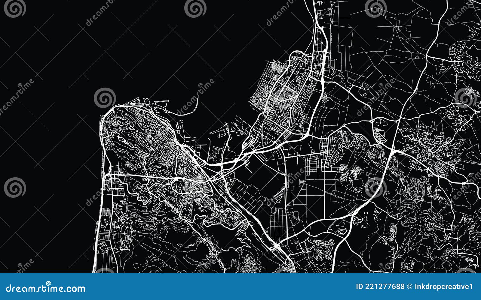 Mapa Urbano Vectorial De Haifa Israel Oriente Medio Ilustración del ...