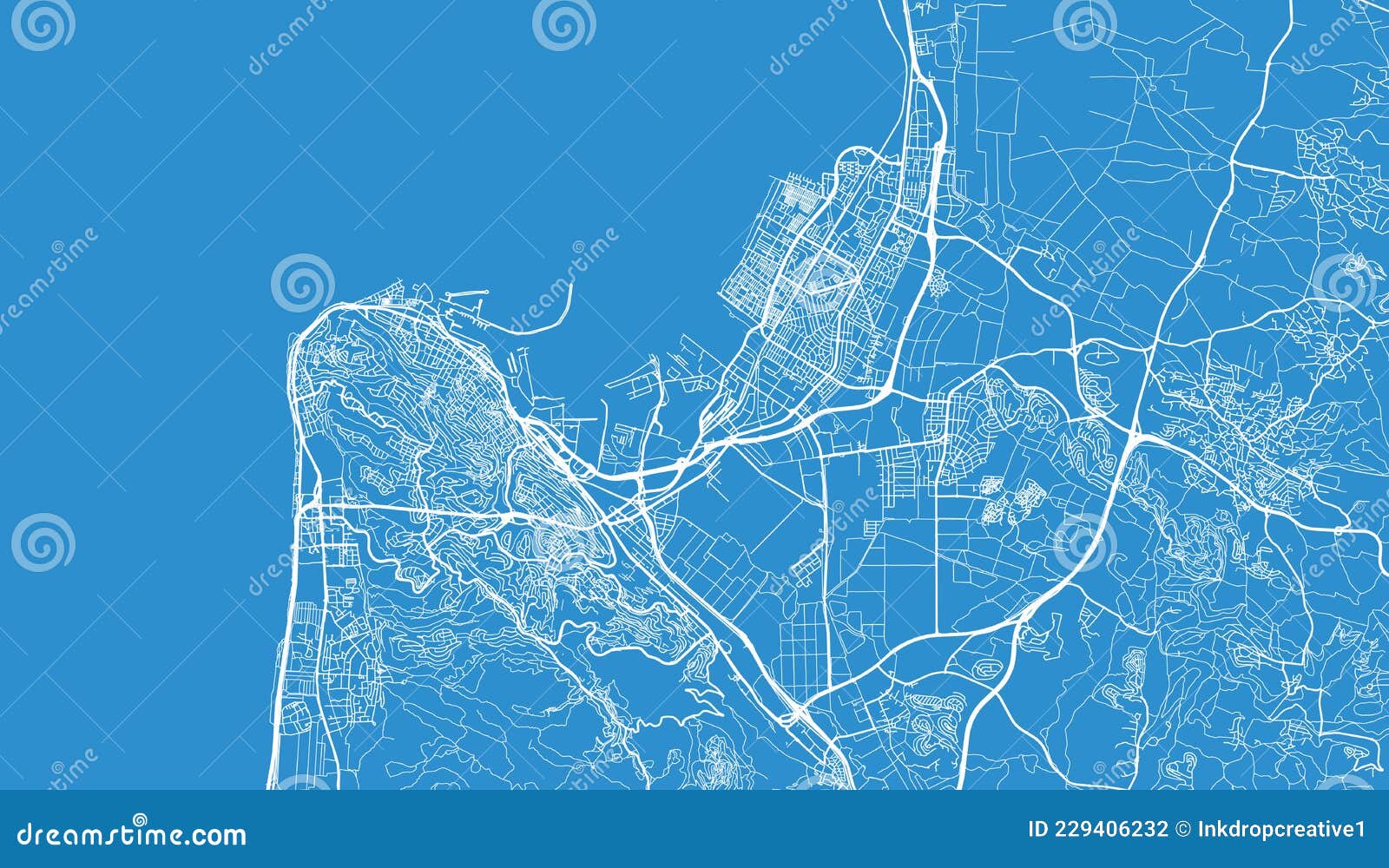 Mapa Urbano Vectorial De Haifa Israel Oriente Medio Ilustración del ...