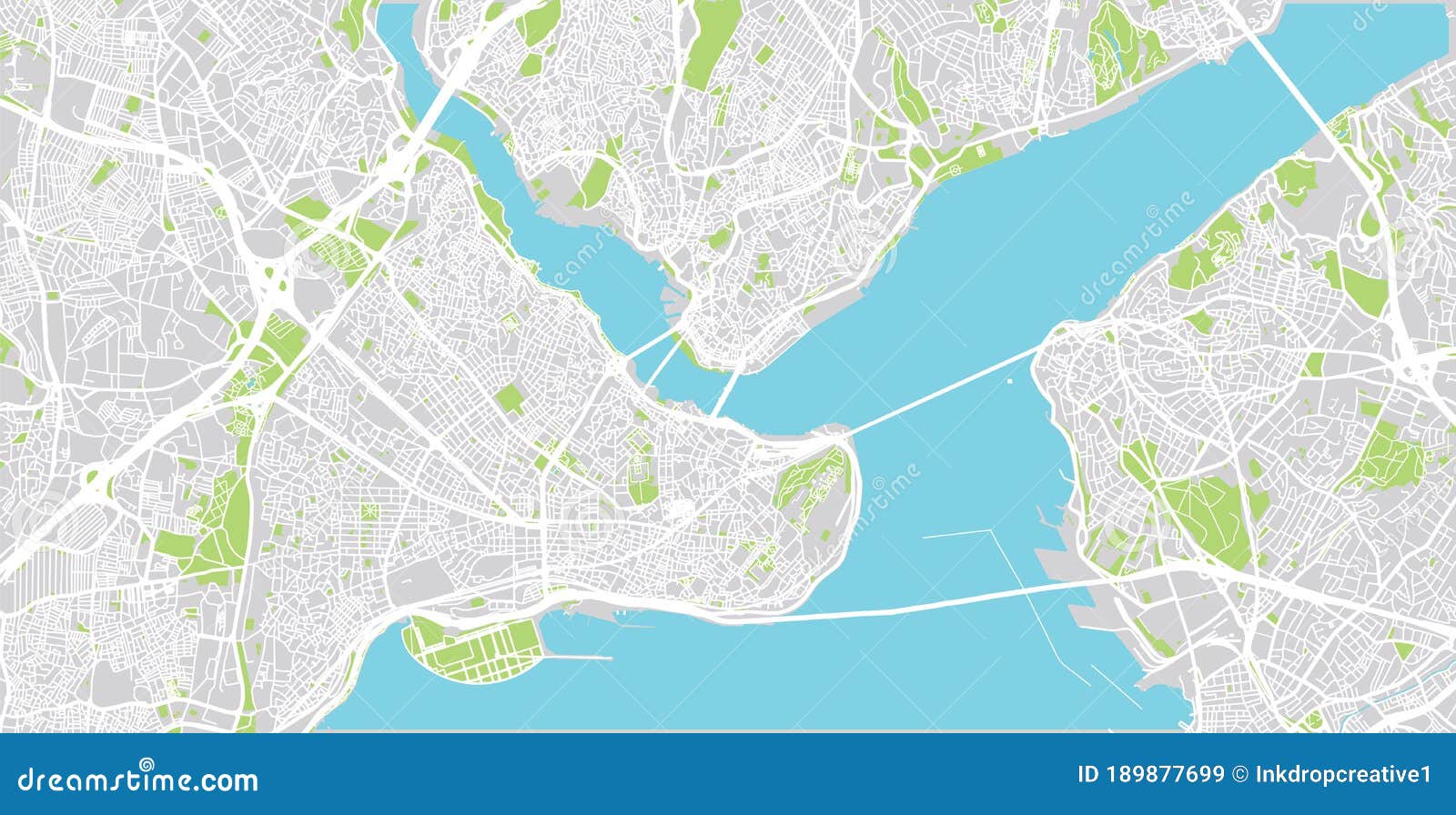 Mapa Urbano Vectorial De La Ciudad De Estambul Turkey Ilustración del ...