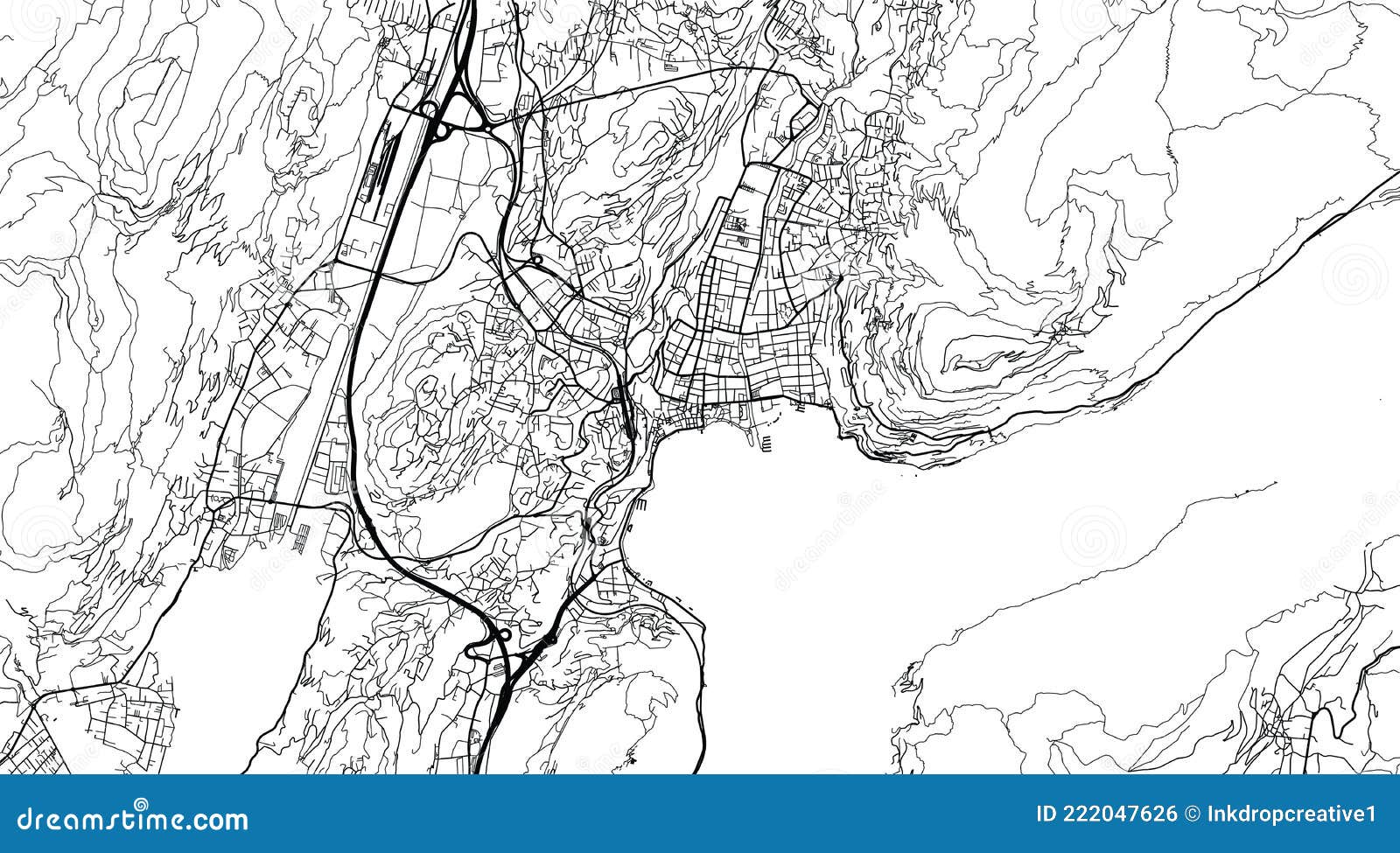 Mapa Urbano Vectorial De Lugano Suiza Europa Ilustración del Vector ...