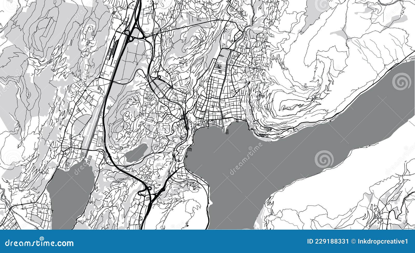 Mapa Urbano Vectorial De Lugano Suiza Europa Ilustración del Vector ...
