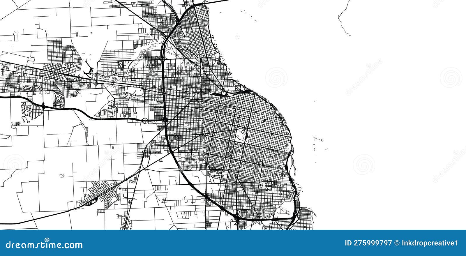 Mapa Urbano Vectorial De Rosario Argentina Ilustración del Vector ...