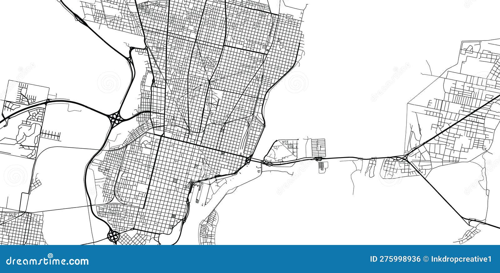 Mapa Urbano Vectorial De Santa Fe Argentina Ilustración del Vector ...