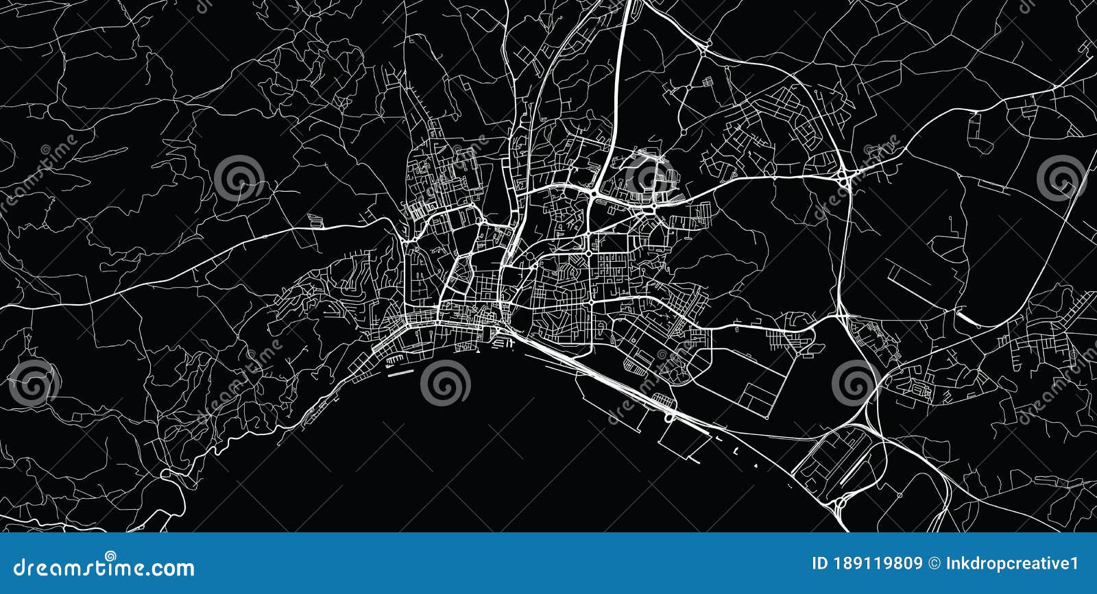 Mapa Urbano Vectorial Urbano De Setubal Portugal Ilustración del Vector ...