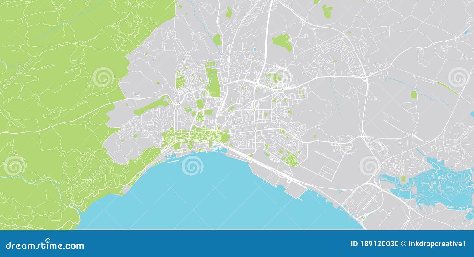 Mapa Urbano Vectorial Urbano De Setubal Portugal Ilustración del Vector ...