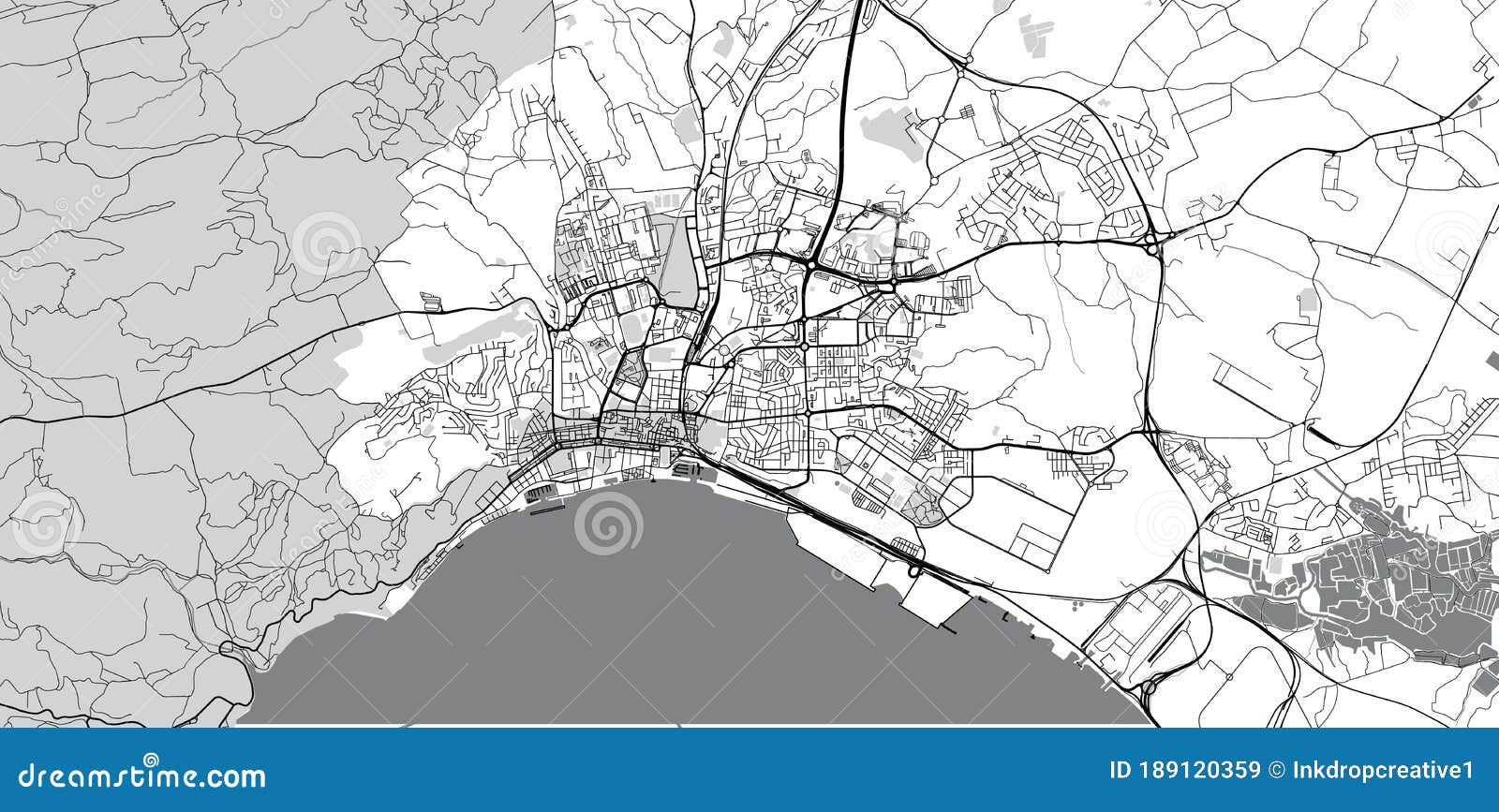 Mapa Urbano Vectorial Urbano De Setubal Portugal Ilustración del Vector ...