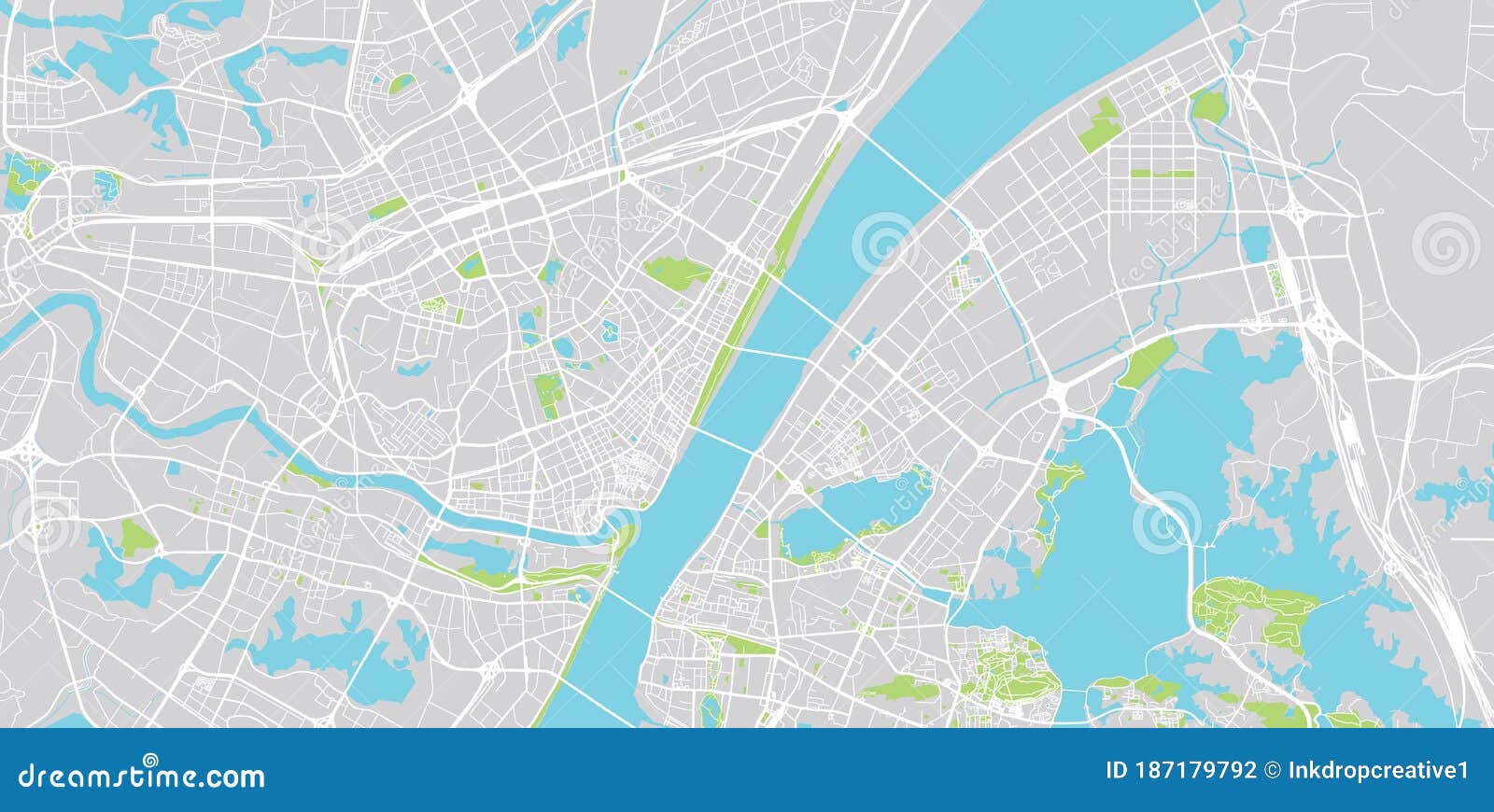 Mapa Urbano Vectorial De Wuhan China Ilustración del Vector ...