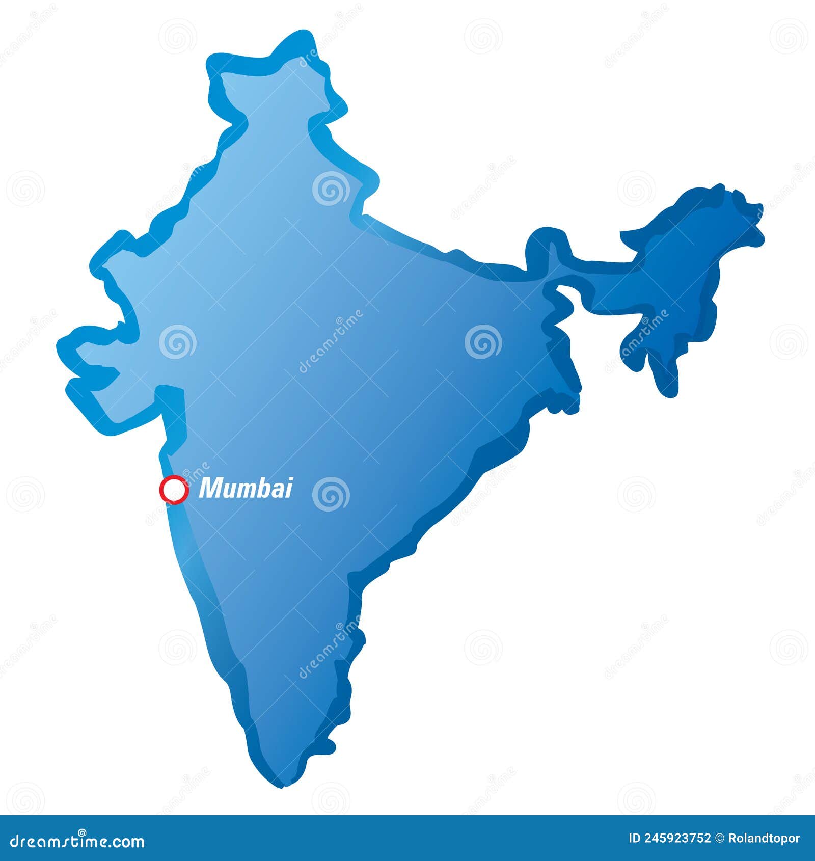 Mapa Vector De India Y Mumbai Ilustración del Vector - Ilustración de ...