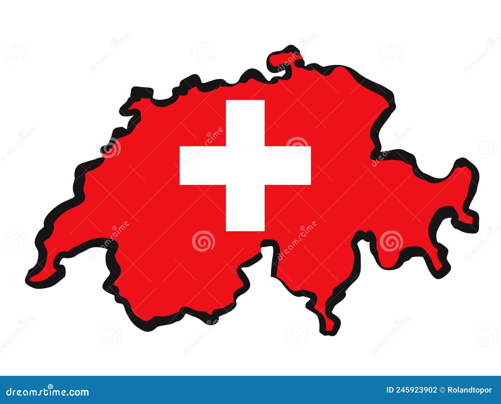 Mapa vectorial de suiza stock de ilustración. Ilustración de indicador ...