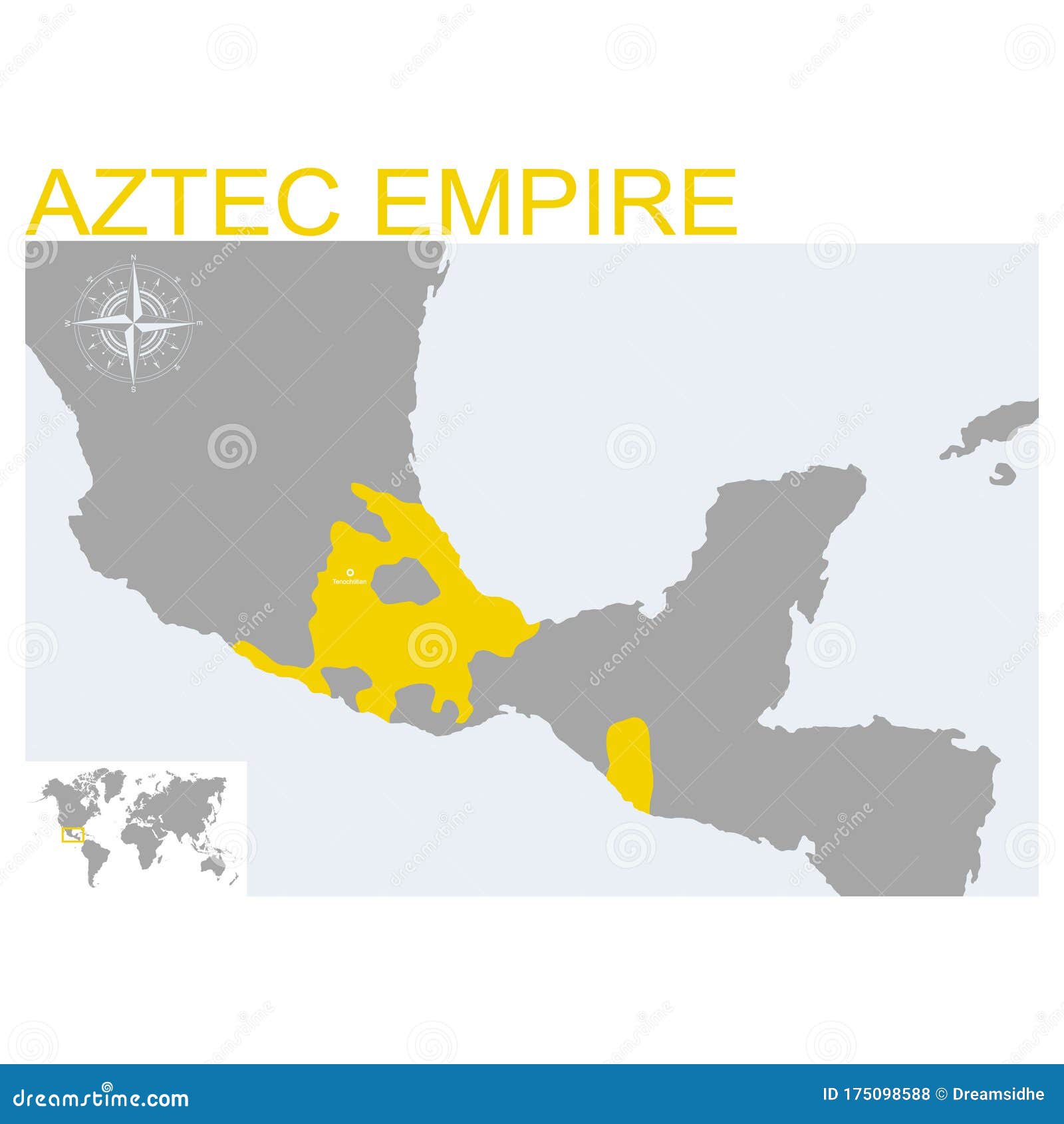 Mapa Vectorial Del Imperio Azteca Ilustración del Vector - Ilustración ...