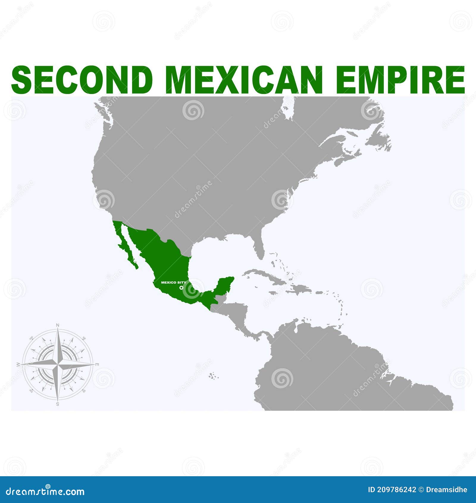 Mapa Vectorial Del Segundo Imperio Mexicano Ilustración del Vector ...