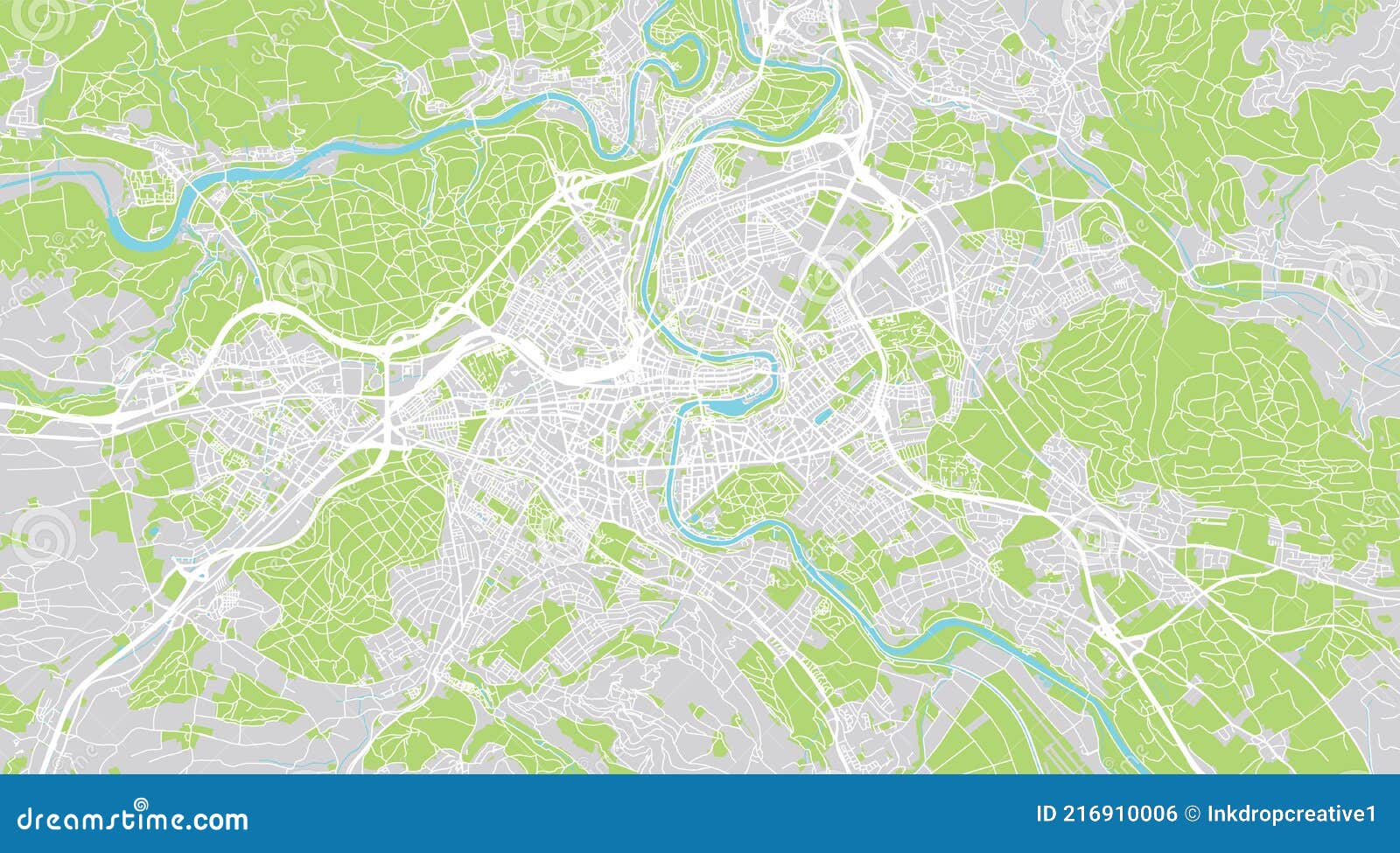 Mapa Vectorial Urbano De Berna Suiza Europa Ilustración del Vector ...