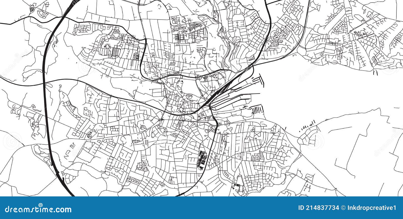 Mapa Vectorial Urbano De Kolding Dinamarca Ilustración del Vector ...