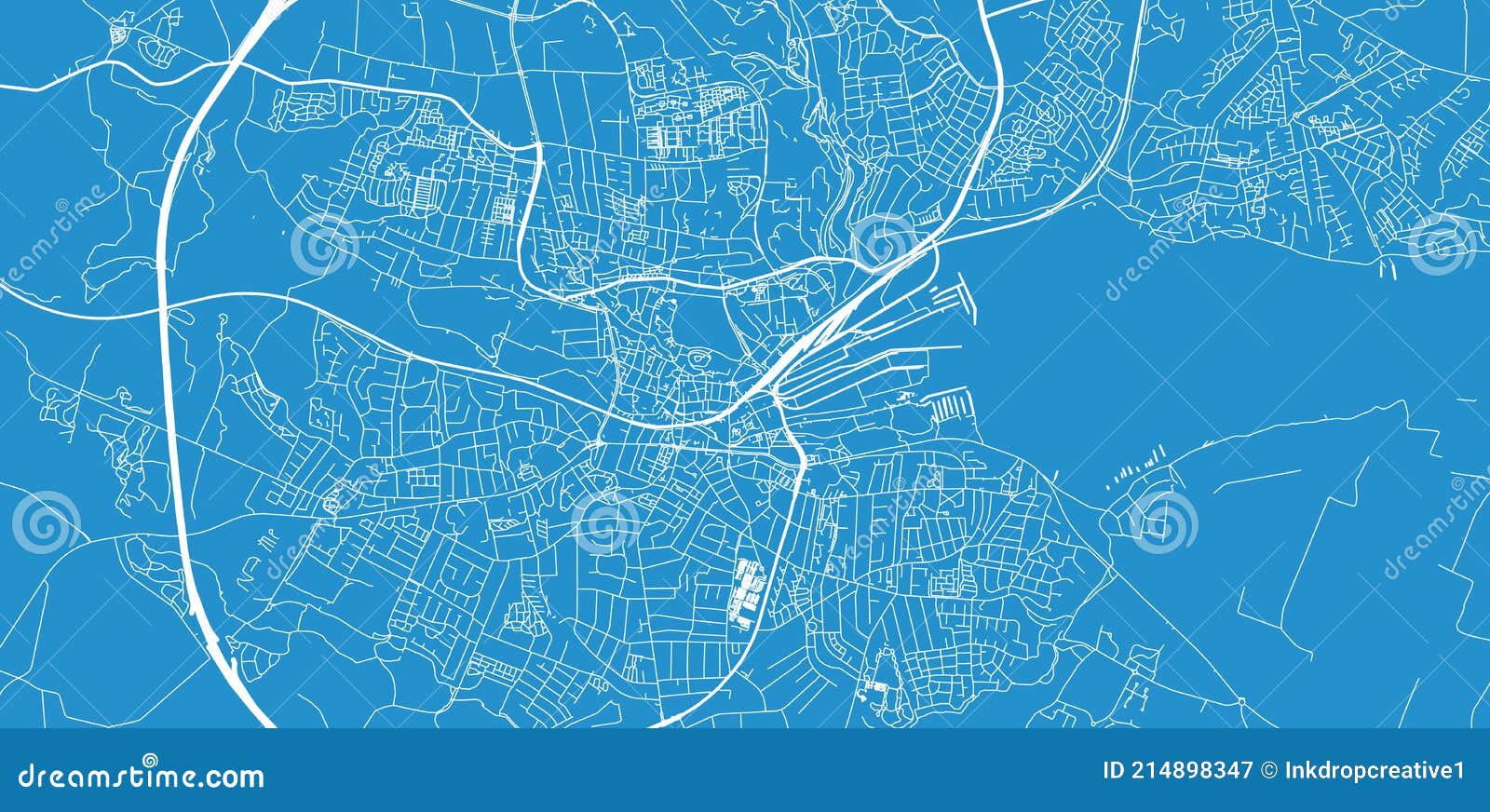 Mapa Vectorial Urbano De Kolding Dinamarca Ilustración del Vector ...