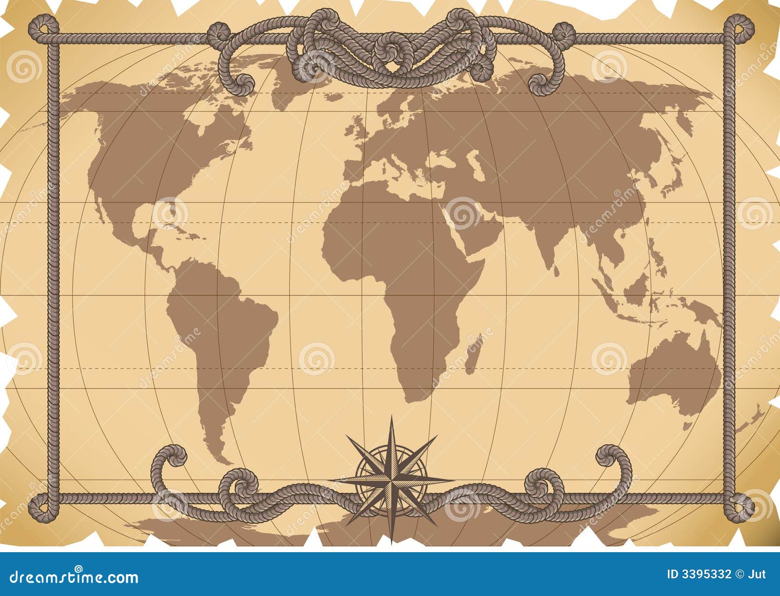 Mapa velho ilustração do vetor. Ilustração de arte, formado - 3395332
