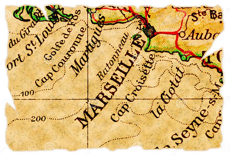 Mapa velho de Marselha imagem de stock. Imagem de mapas - 16433417
