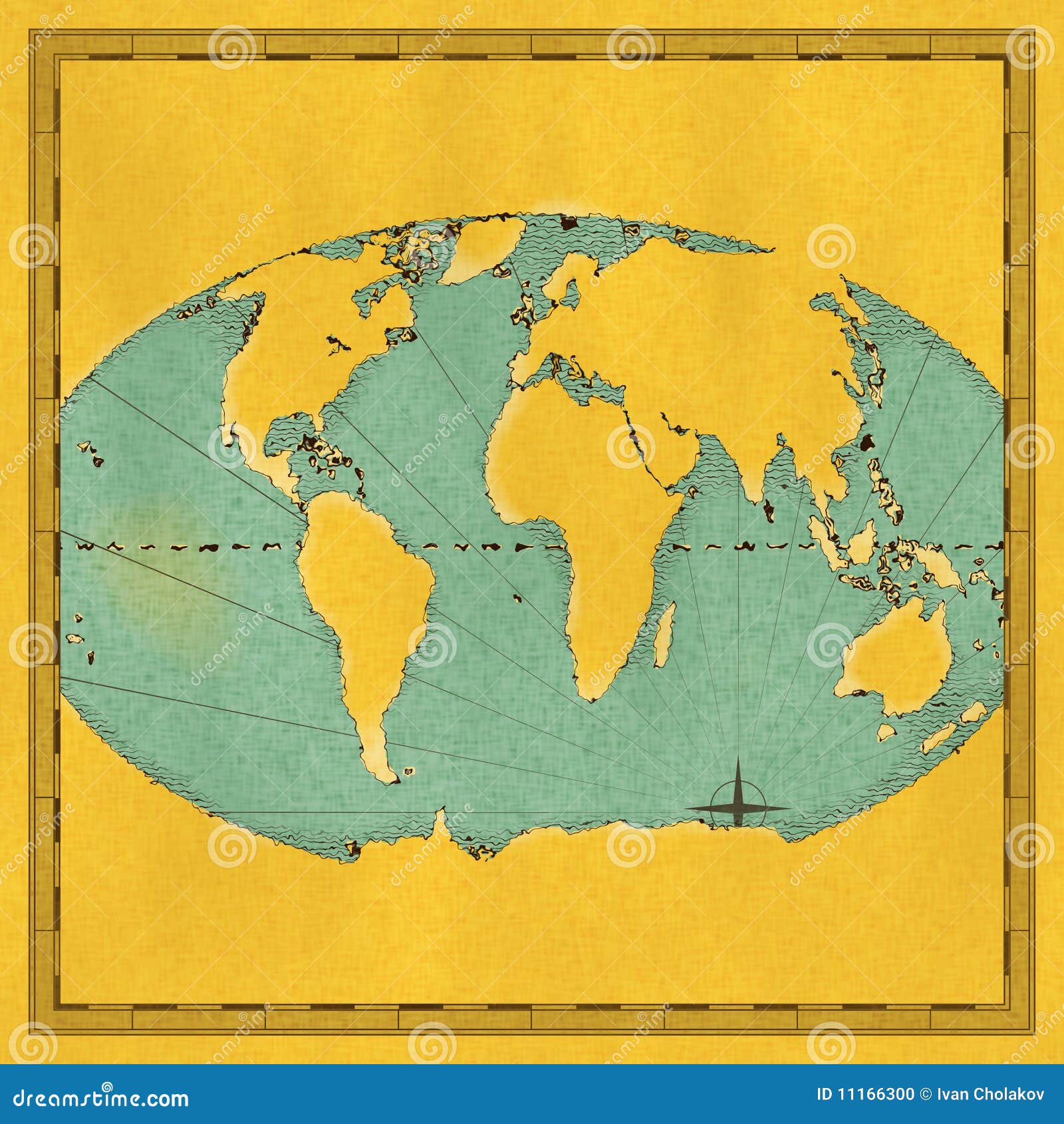 Mapa velho do mundo ilustração stock. Ilustração de pergaminho - 11166300