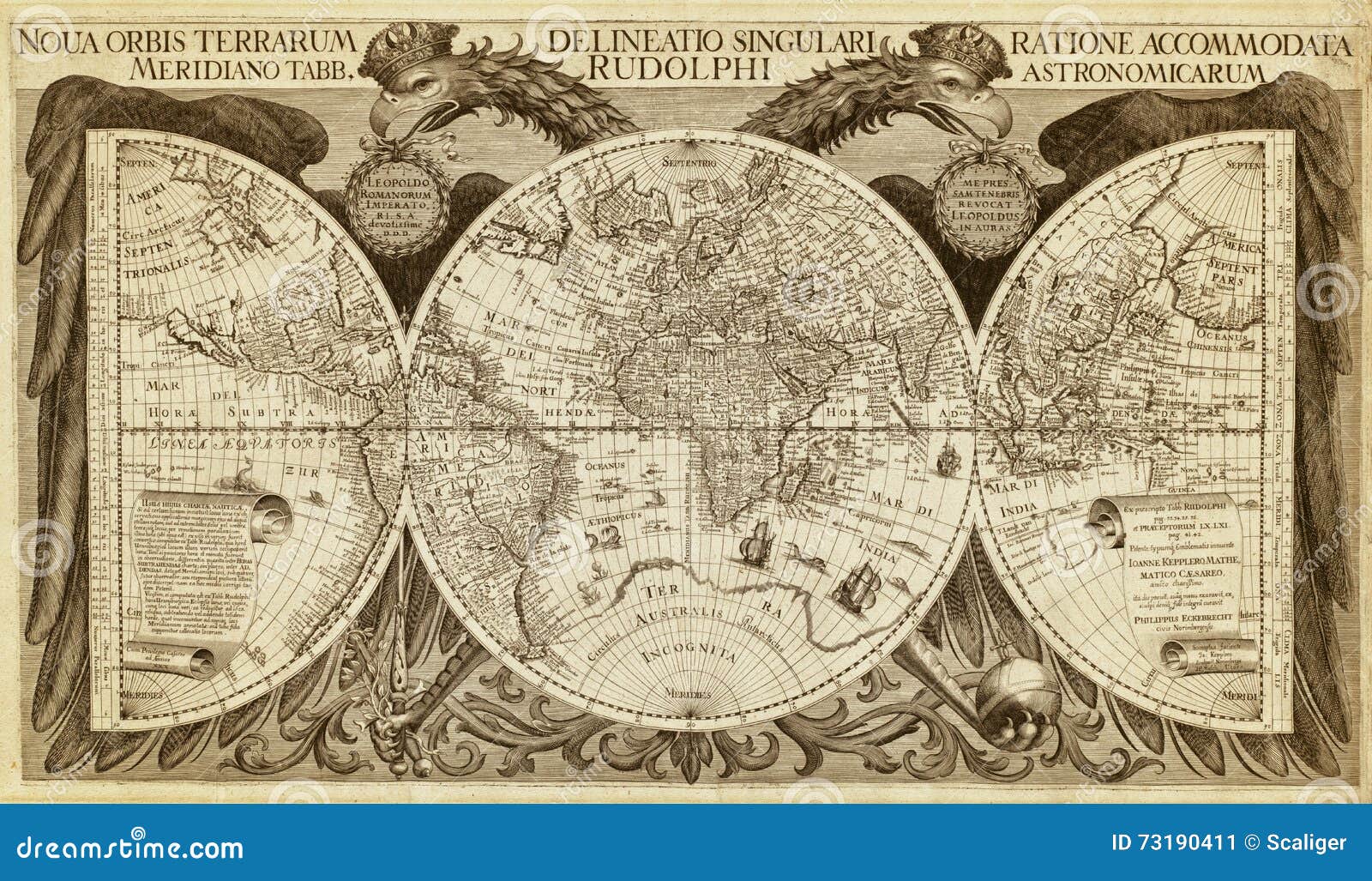 Mapa Velho Do Mundo, Impresso Em 1630 Imagem de Stock - Imagem de ...