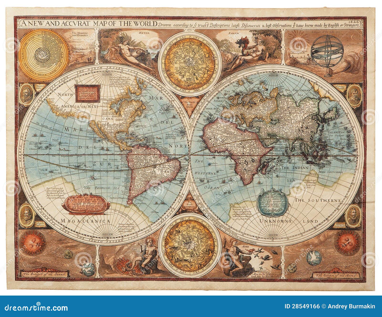 Mapa viejo (1626) foto de archivo. Imagen de america - 28549166