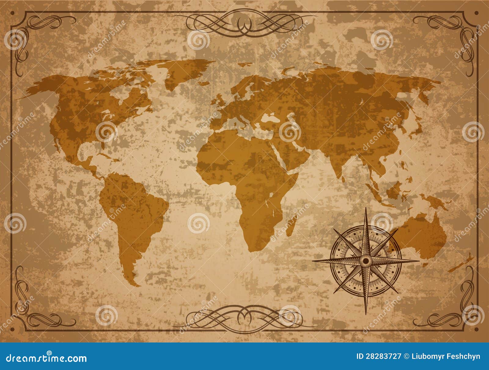 Mapa Viejo. Textura Del Papel Del Vector Ilustración del Vector ...