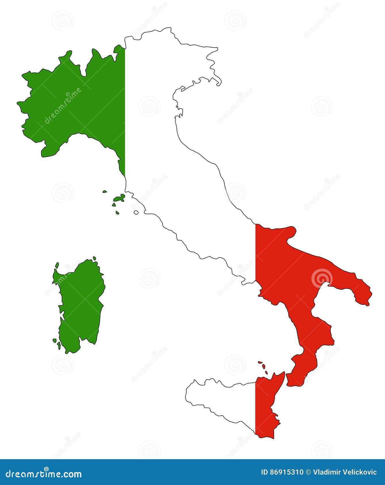 Mapa y bandera de Italia ilustración del vector. Ilustración de ...