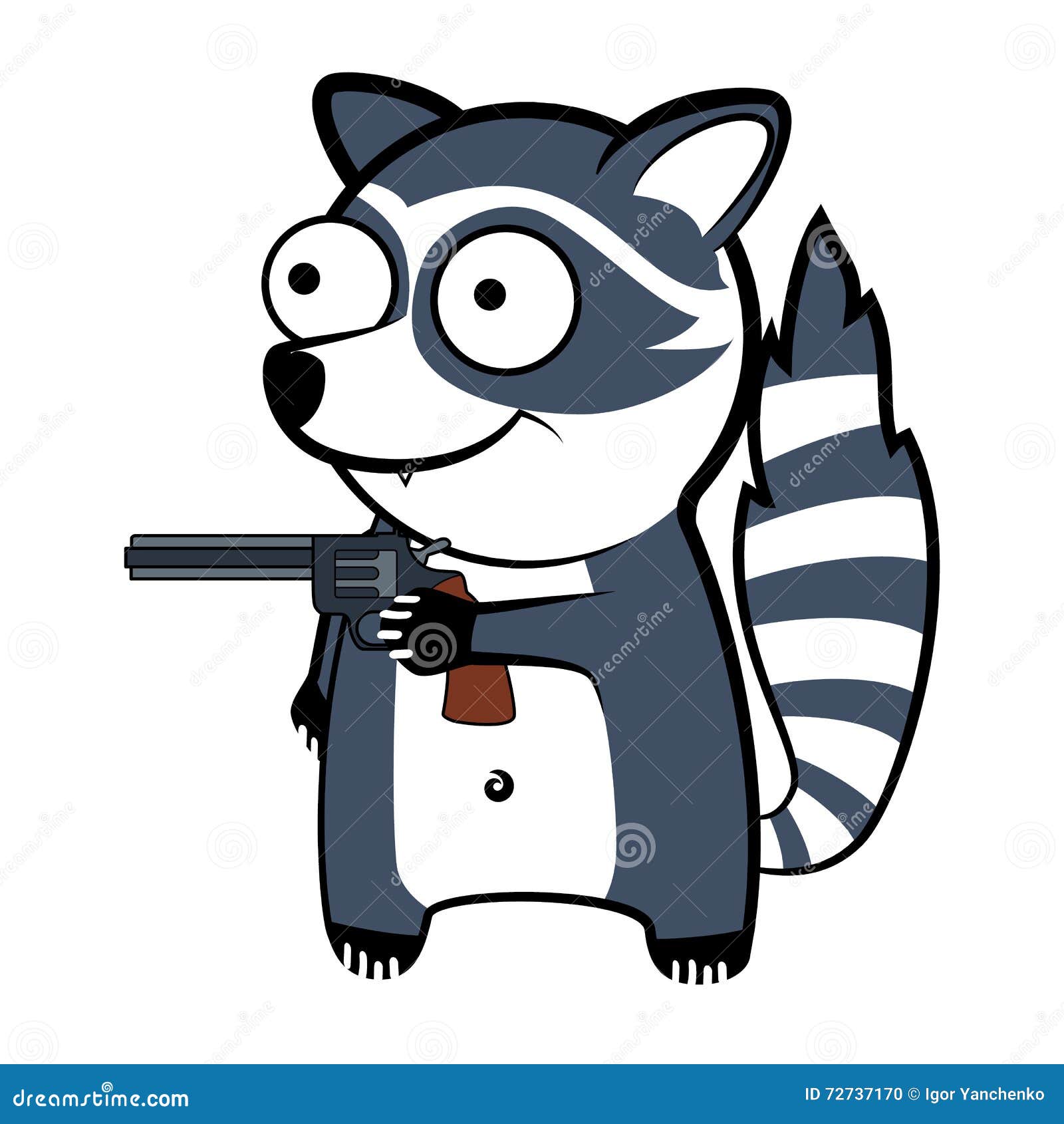 Mapache De La Historieta Con Un Arma Ilustración del Vector ...