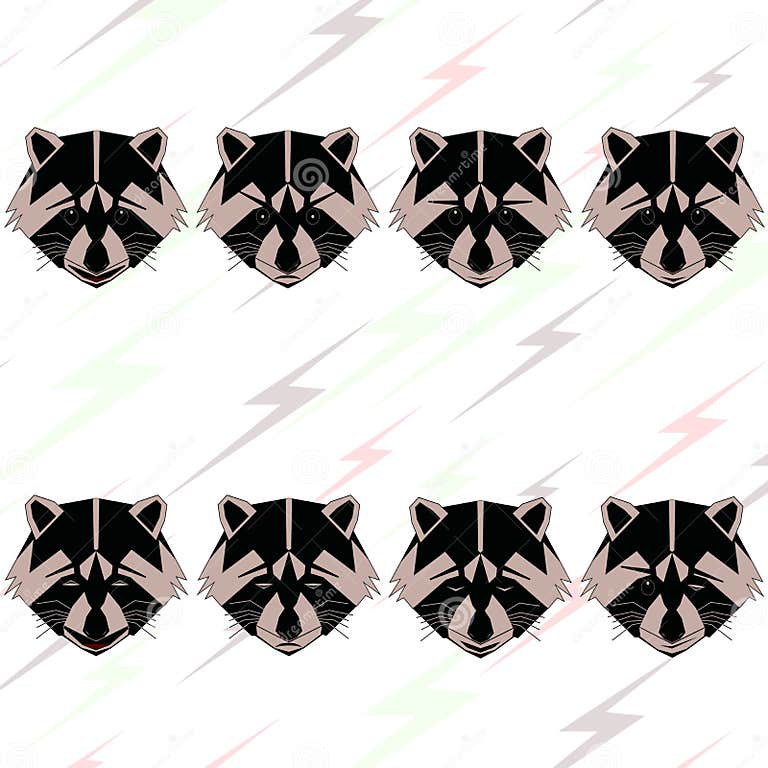 Mapache de los smiley ilustración del vector. Ilustración de emociones ...