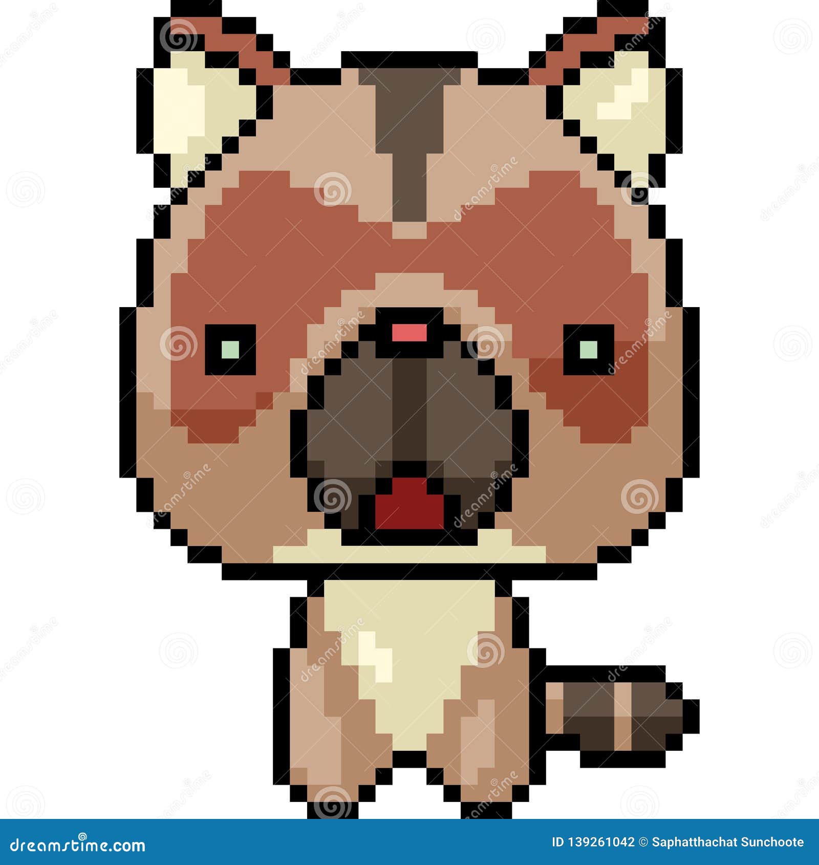 Mapache Del Arte Del Pixel Del Vector Ilustración del Vector ...