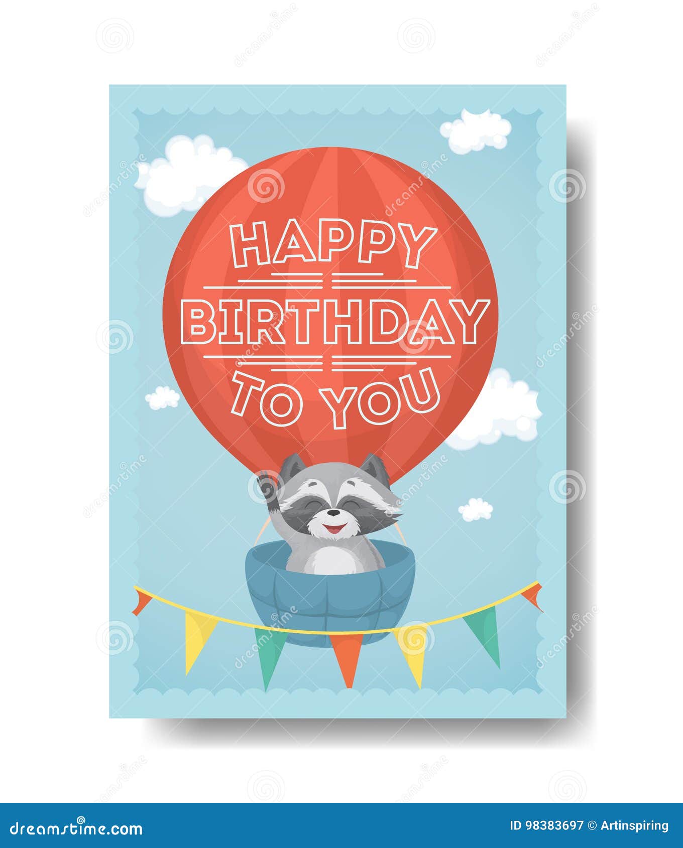 Mapache Del Feliz Cumpleaños Ilustración del Vector - Ilustración de ...