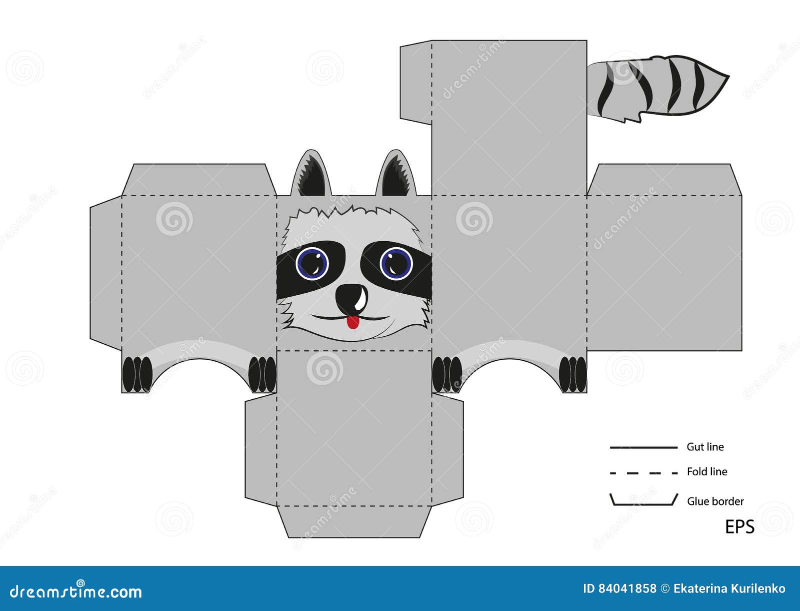 Mapache Del Juguete De La Caja Pequeño Ilustración del Vector - Ilustración de juego, ensamblado ...