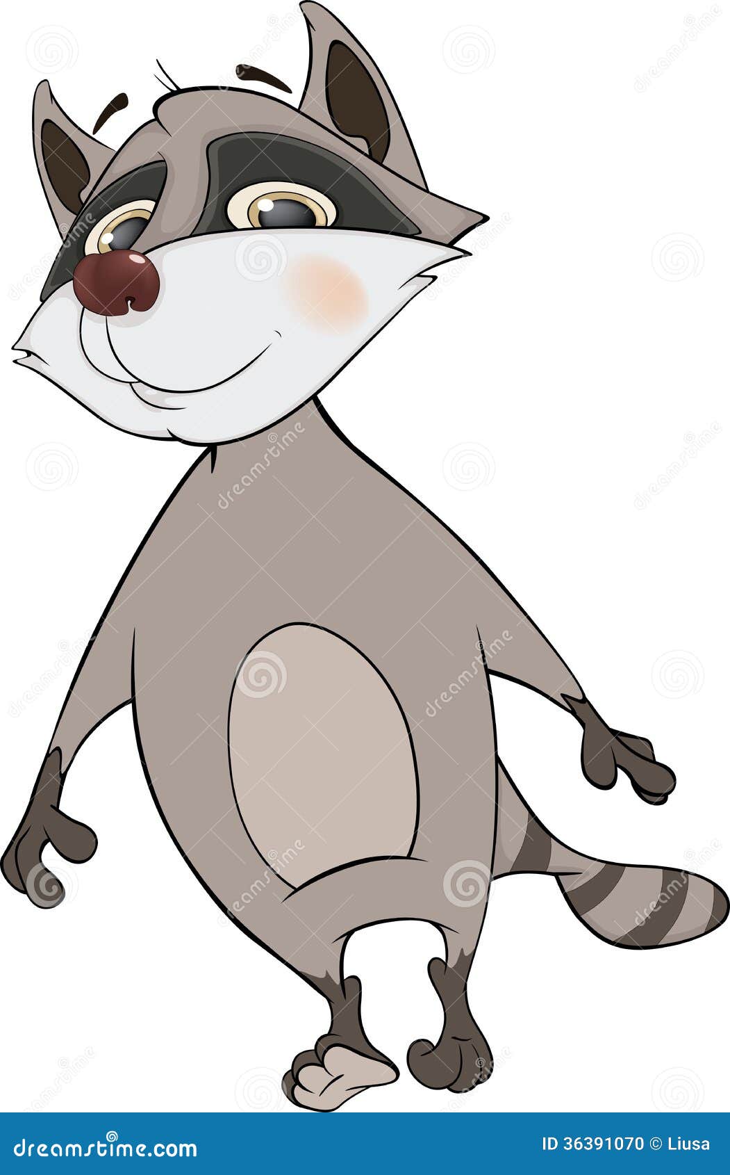 Mapache. Dibujos animados ilustración del vector. Ilustración de fauna ...