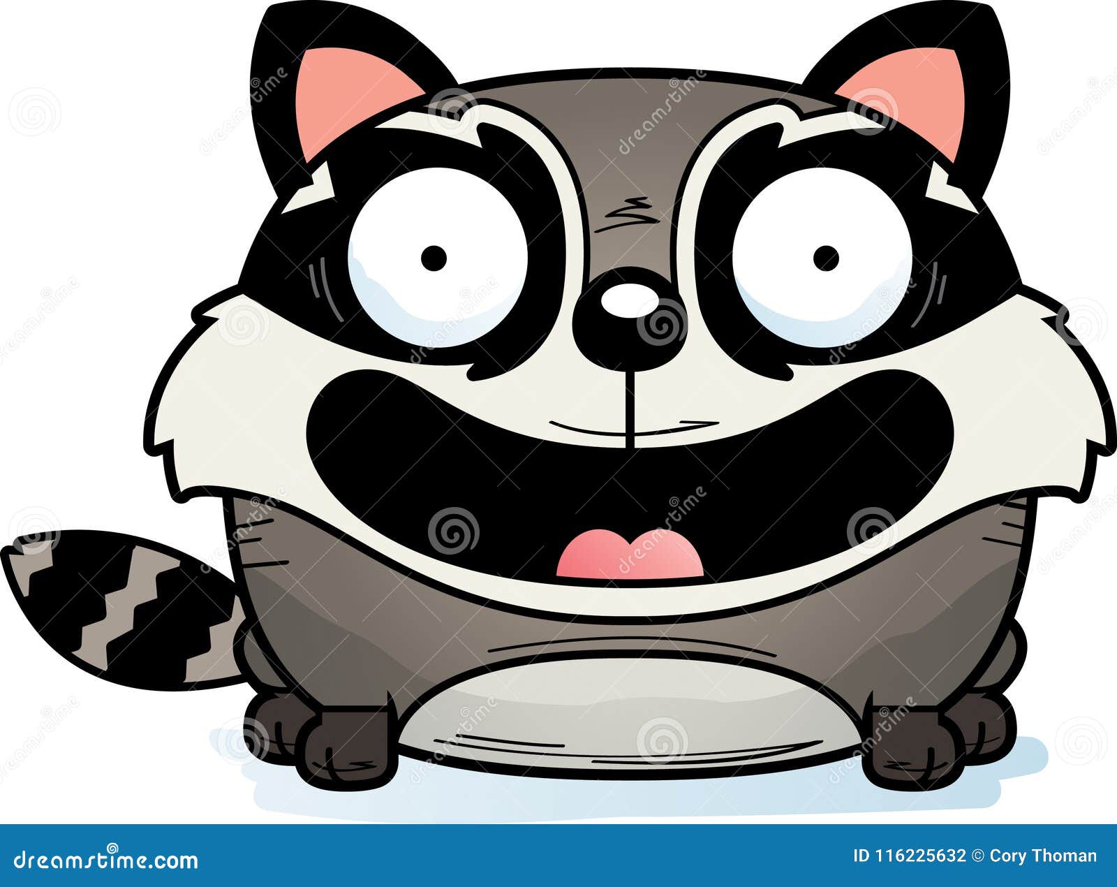 Mapache Feliz De La Historieta Ilustración del Vector - Ilustración de ...