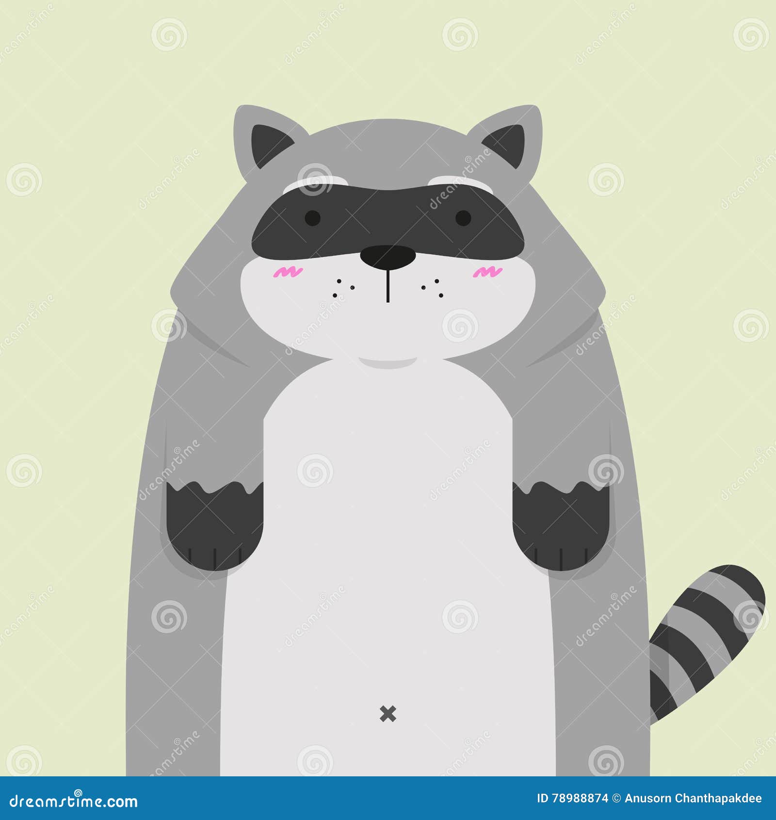 Mapache gordo grande lindo ilustración del vector. Ilustración de fondo ...