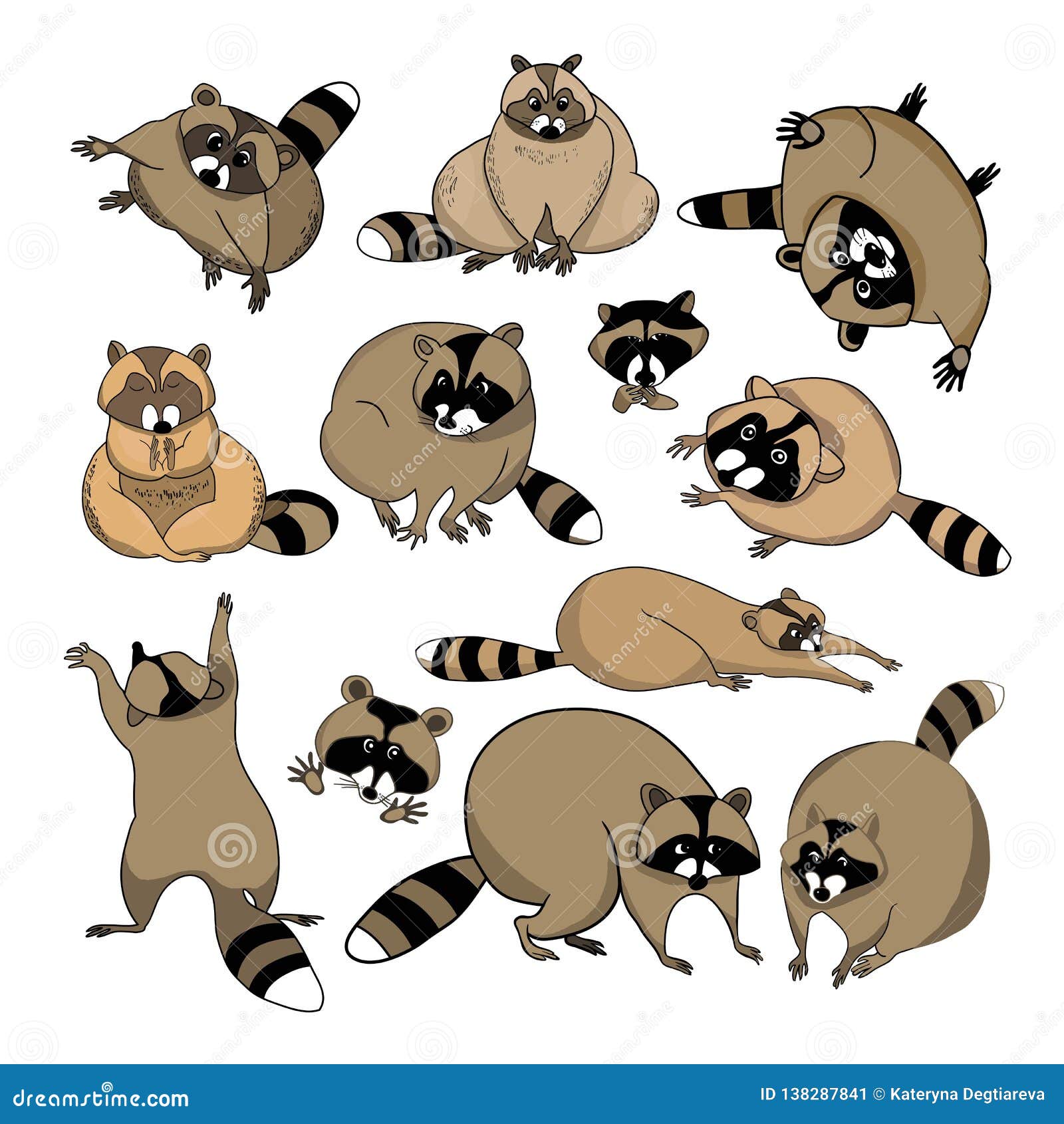 Mapache Lindo De La Historieta Ilustración del Vector - Ilustración de ...