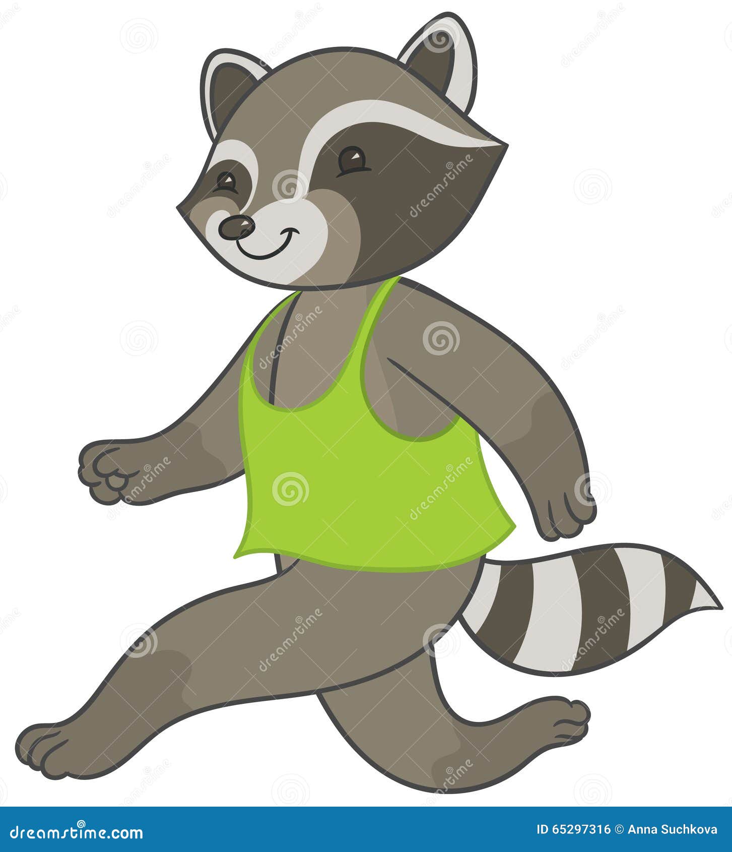 Mapache Que Corre En Camiseta De Los Deportes Ilustración del Vector ...