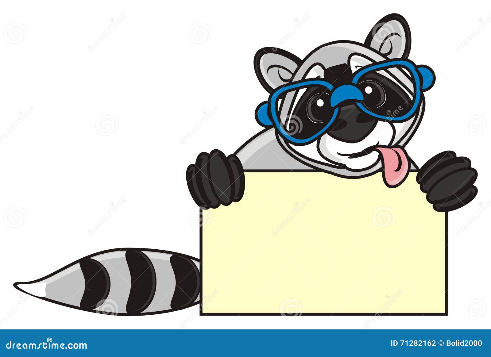 Mapache Que Sostiene Una Placa Vacía Stock de ilustración - Ilustración ...