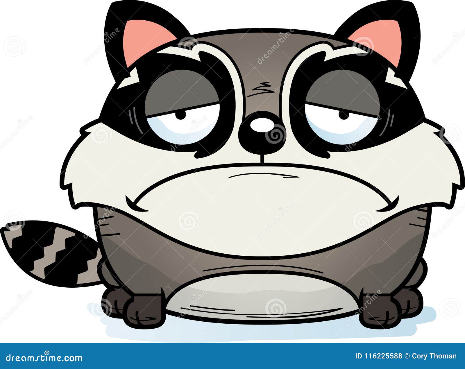 Mapache Triste De La Historieta Ilustración del Vector - Ilustración de ...