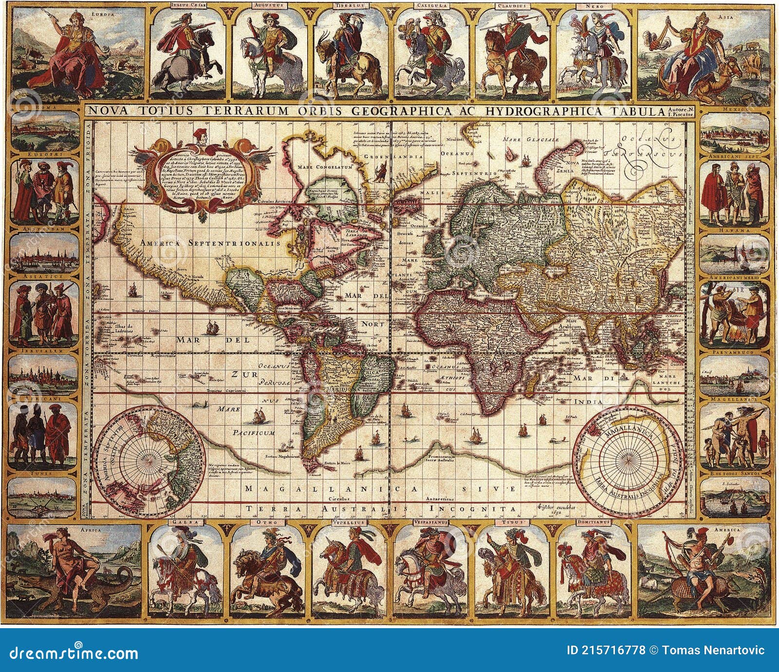 Mapas Antiguos Del Mundo Mapa Del Mundo Nicolas Visscherc 1652 Foto de ...
