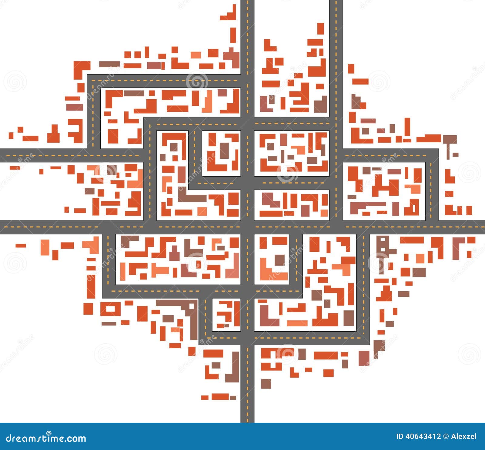 Mapas da cidade ilustração do vetor. Ilustração de arquitetura - 40643412