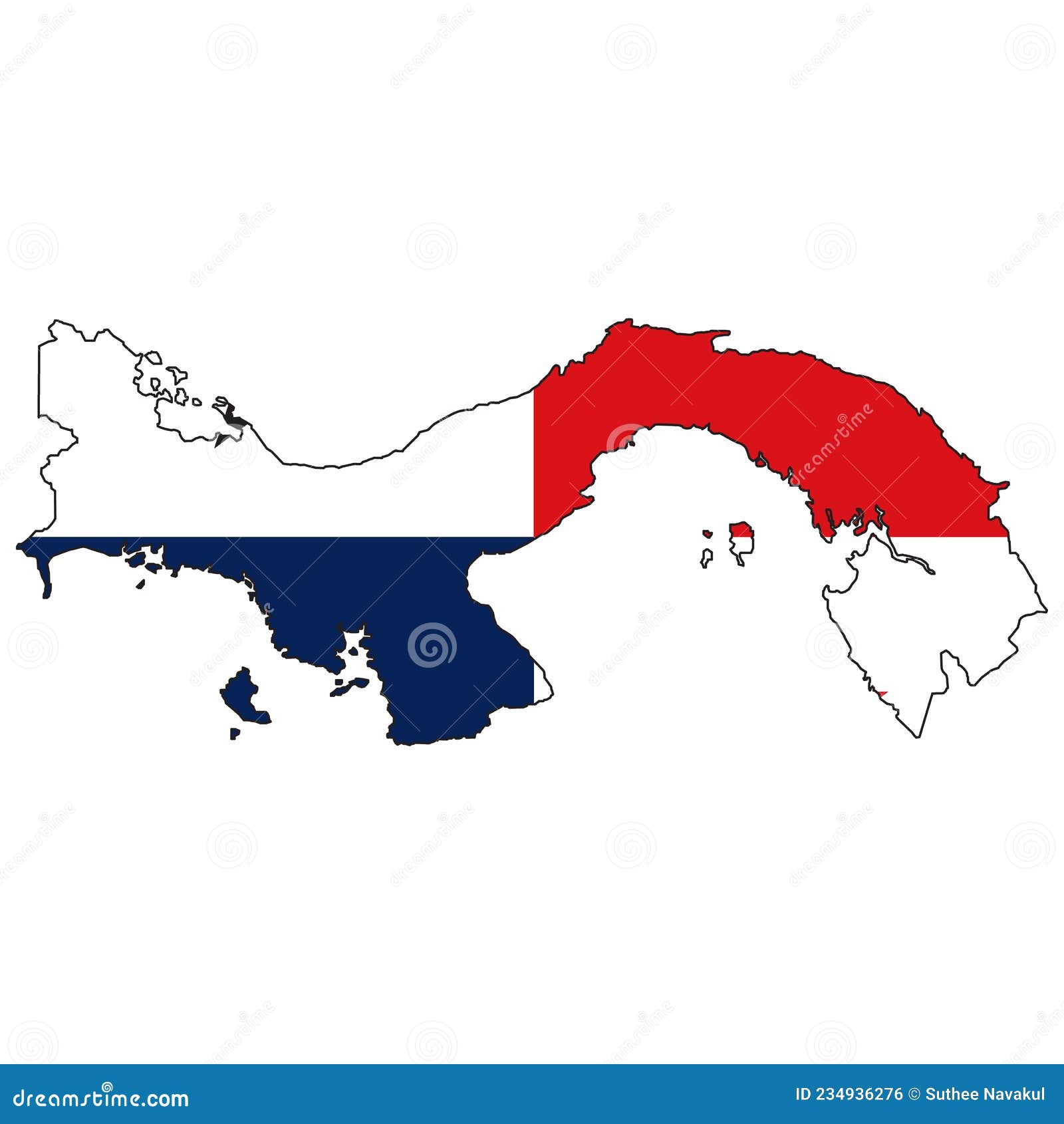 Mapas De Panama Sobre Fondo Blanco. Signo De Mapa De Panama. Estilo ...