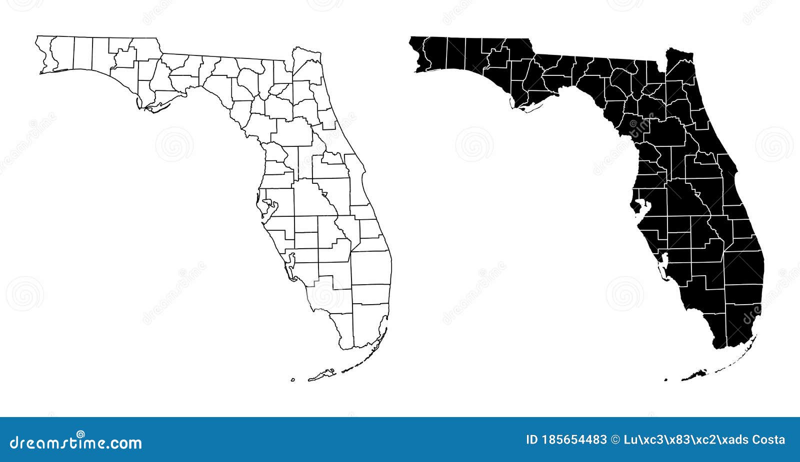 Mapas Del Condado De Florida Stock de ilustración - Ilustración de ...