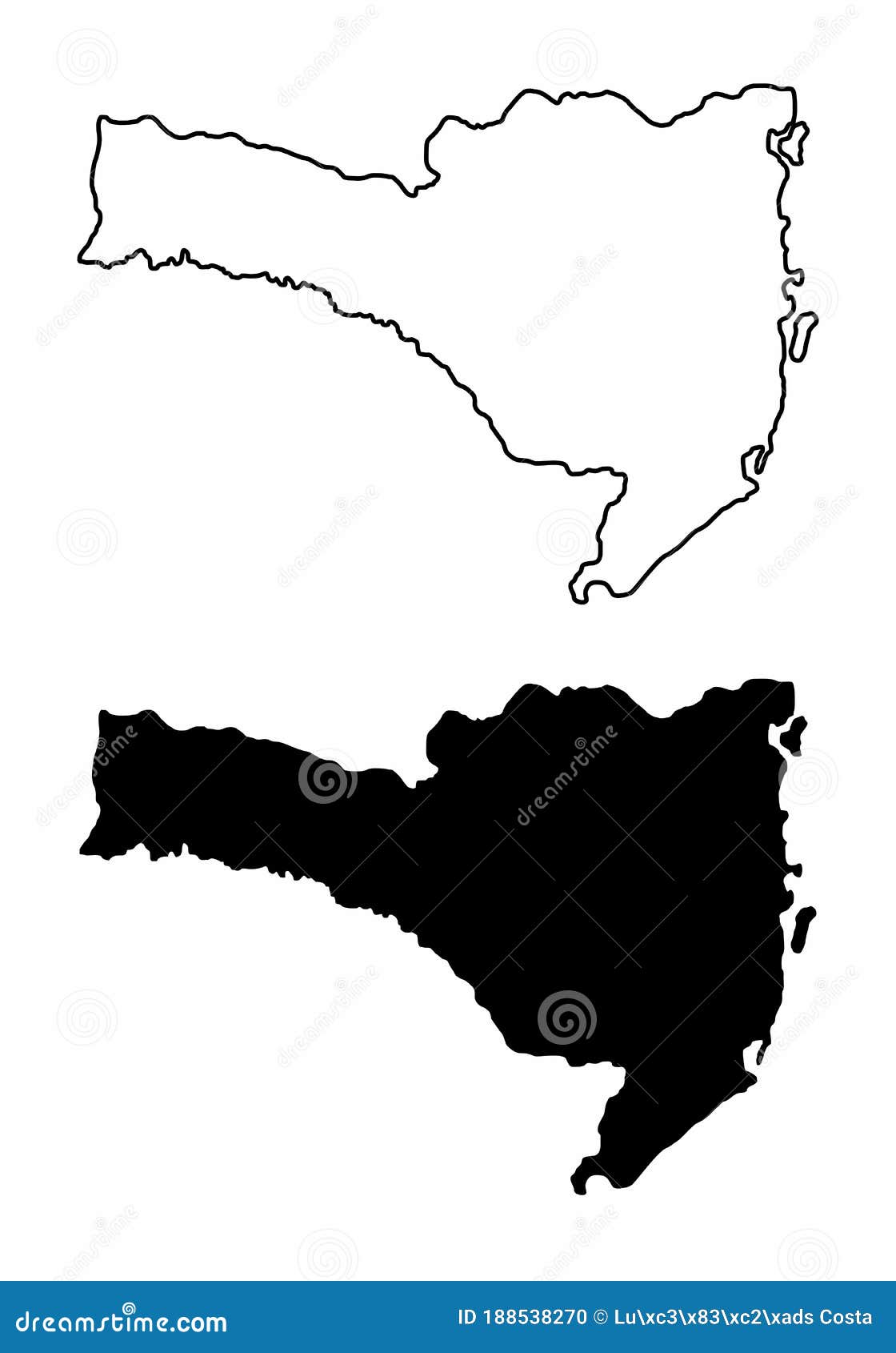 Mapas Del Estado De Santa Catarina Stock De Ilustración Ilustración