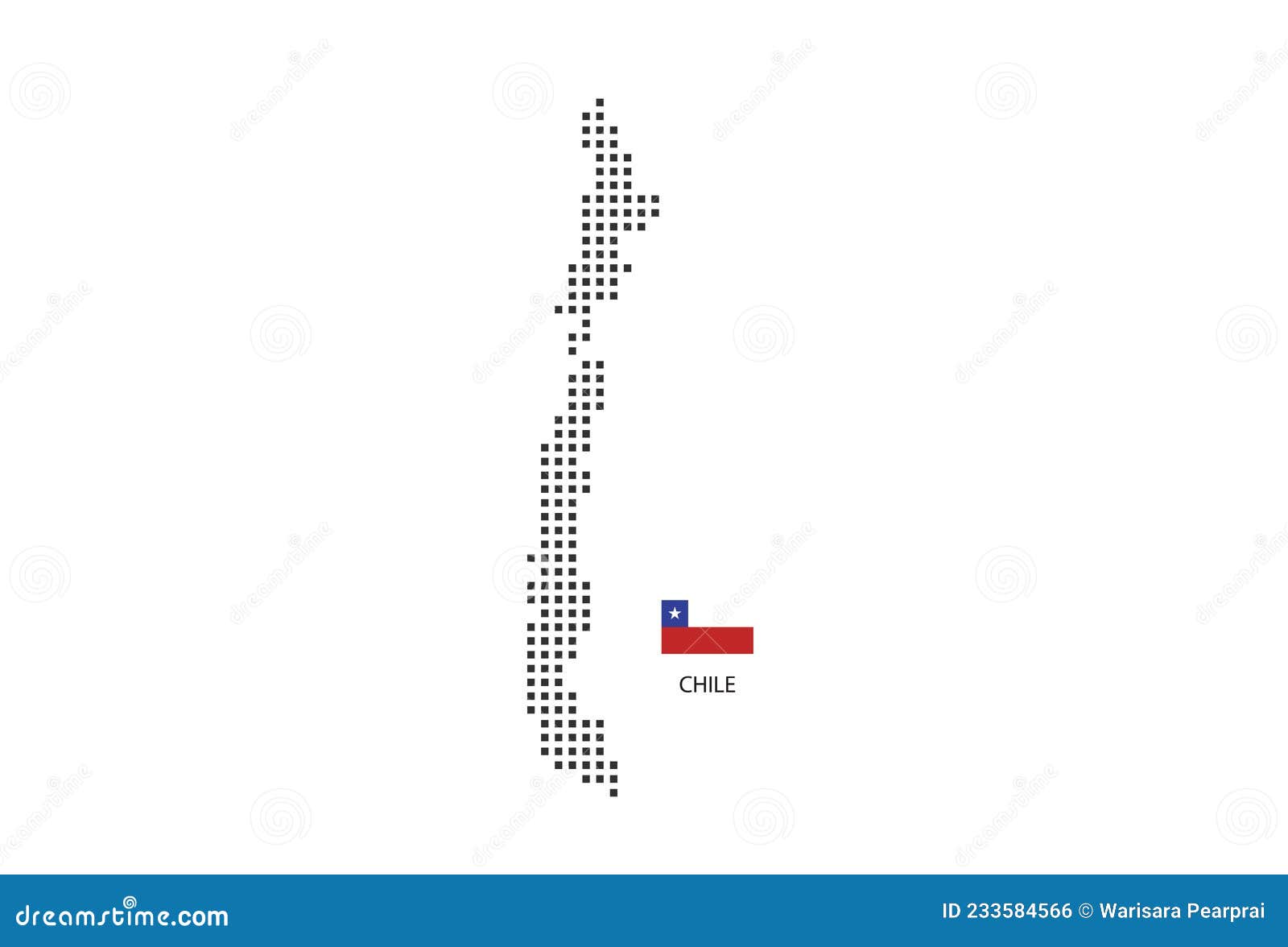 Pixel Map Of Chile. Vector Dotted Map Of Chile Isolated On White ...